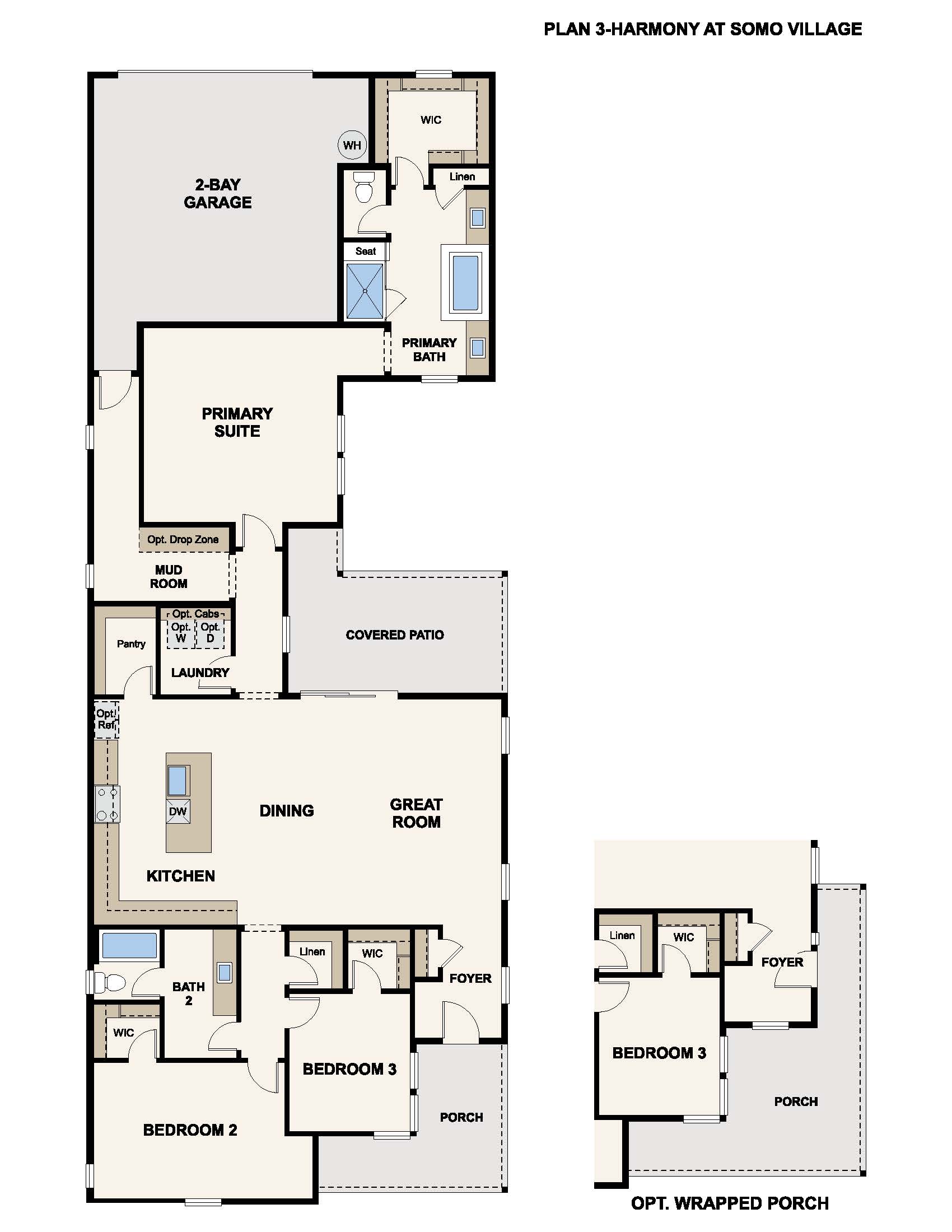 Plan 3 Floorplan at Harmony at SOMO Village by Century Communities